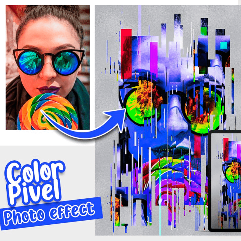 Color Pixel Photo Template – MasterBundles