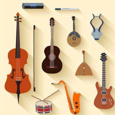 Set of Flat Music Instruments Icon – MasterBundles