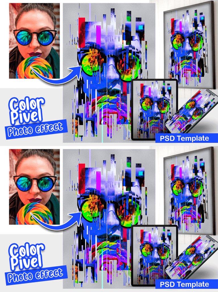 Color Pixel Photo Template – MasterBundles