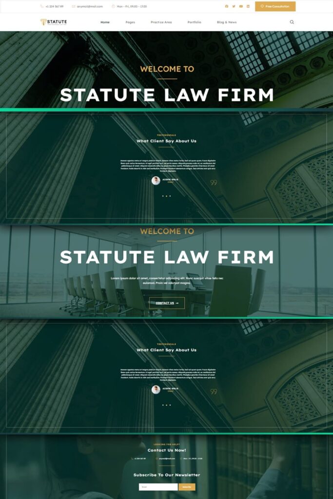 Statute - Law Firm & Attorney Elementor Template Kit – MasterBundles