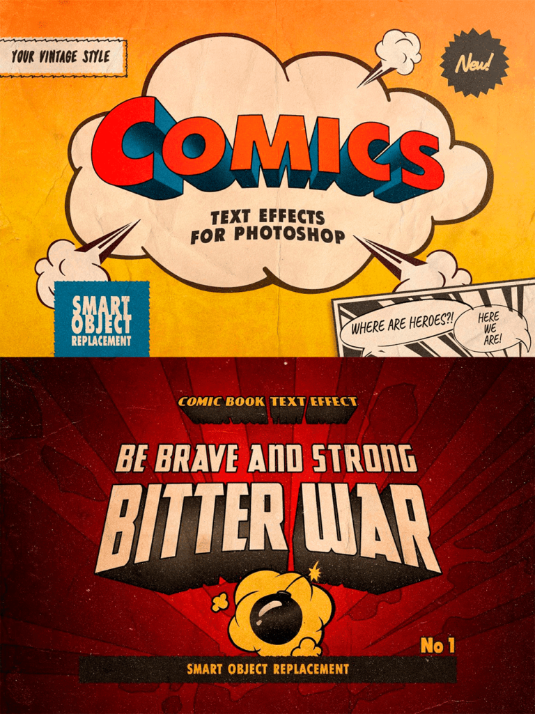 Vintage Comics Text Effects – MasterBundles