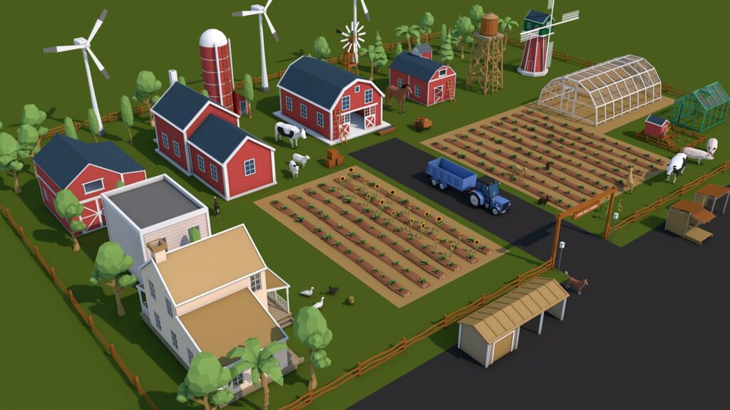 Low Poly Farm House And Animals Pack – MasterBundles