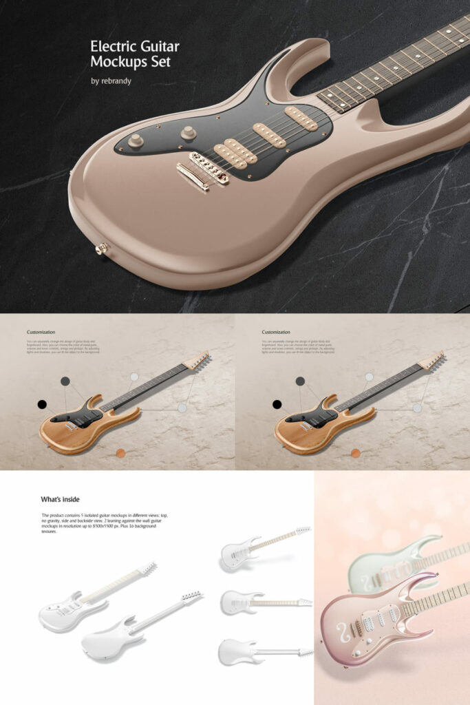 Electric Guitar Mockups Set – MasterBundles