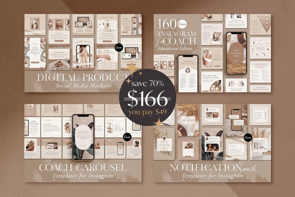 Instagram Coach 4in1 Bundle CANVA – MasterBundles