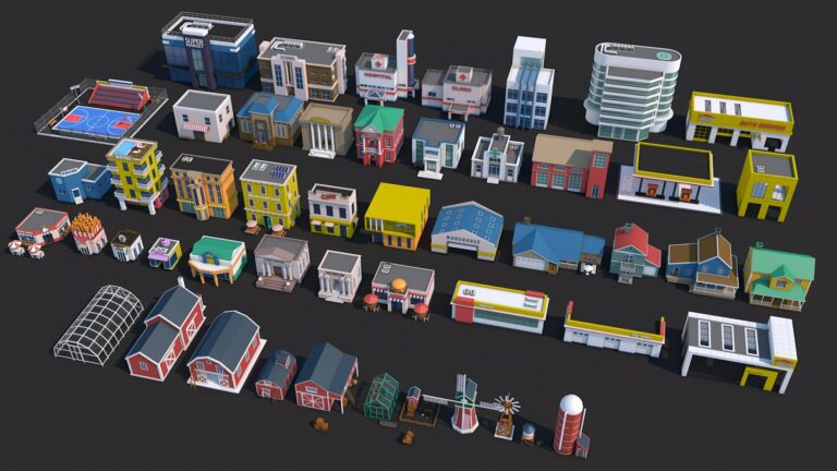 Low Poly City Town Pack – MasterBundles