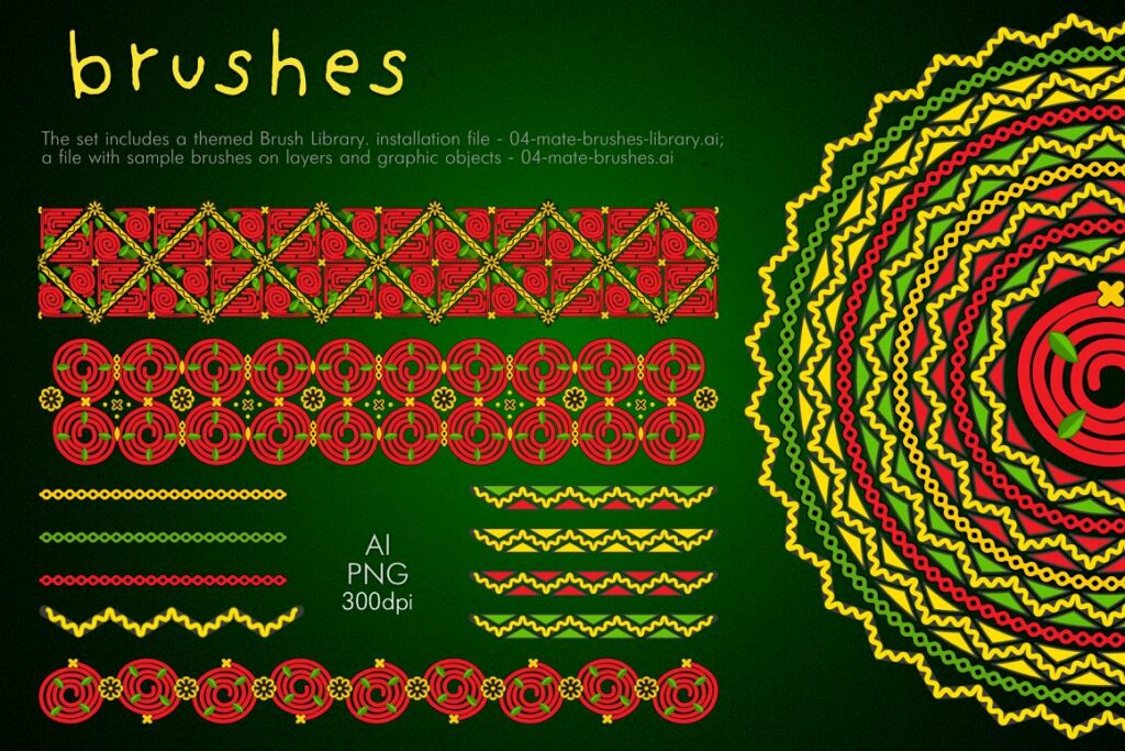 Mate. Objects, Brushes, Patterns. – MasterBundles