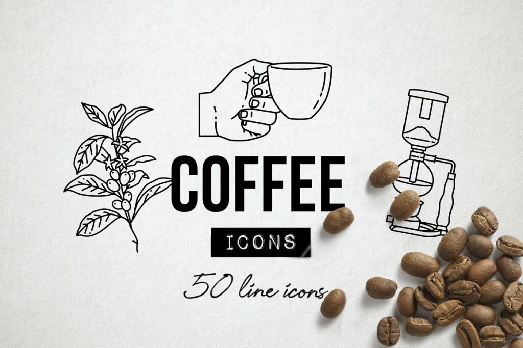 50 Coffee Icons Set - Graphics – MasterBundles