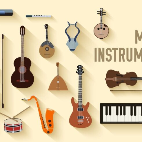 Set of Flat Music Instruments Icon – MasterBundles