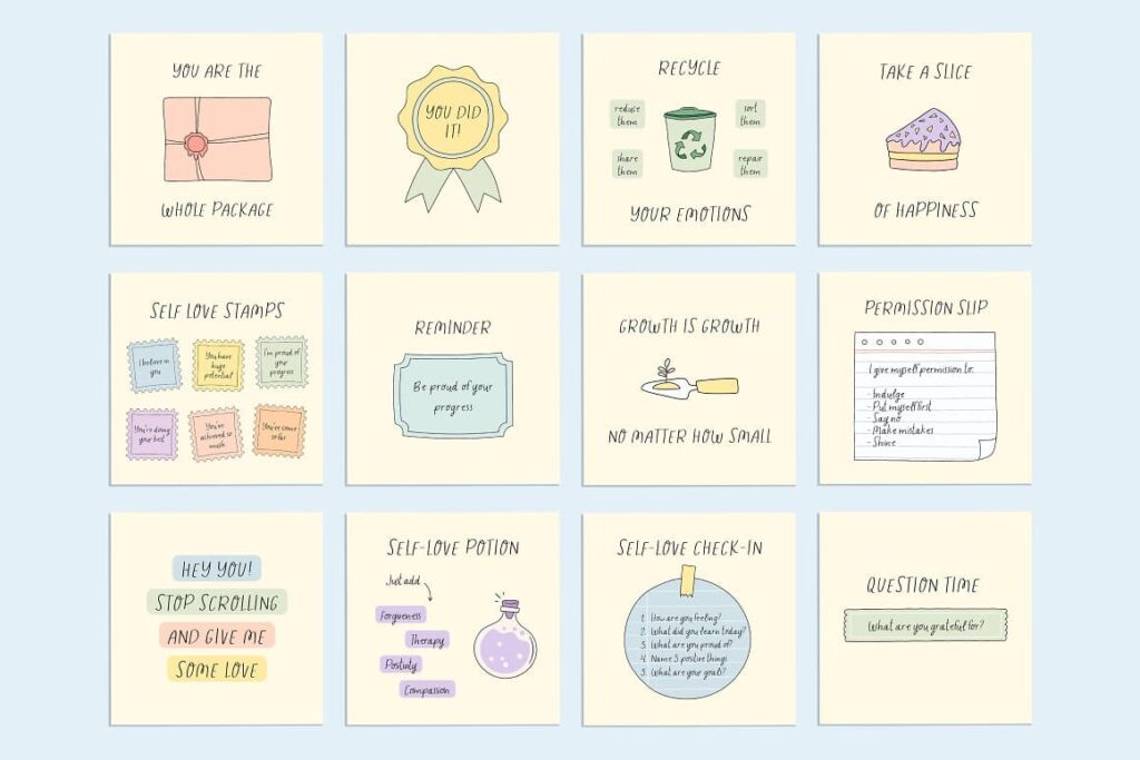 Self Love Social Pack - Canva – MasterBundles