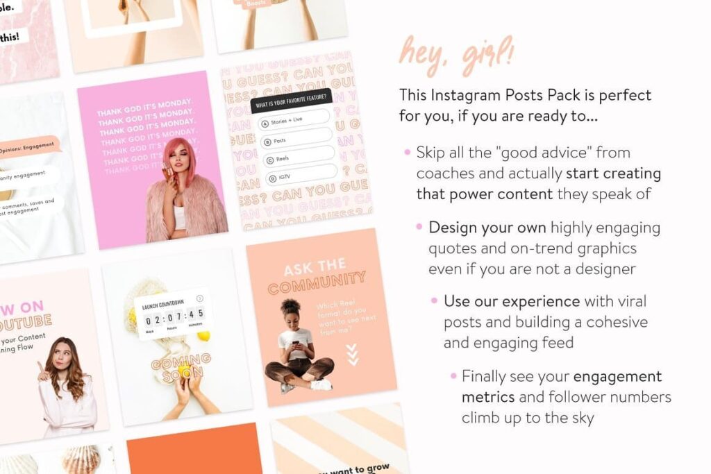 Instagram Engagement Posts Template – MasterBundles