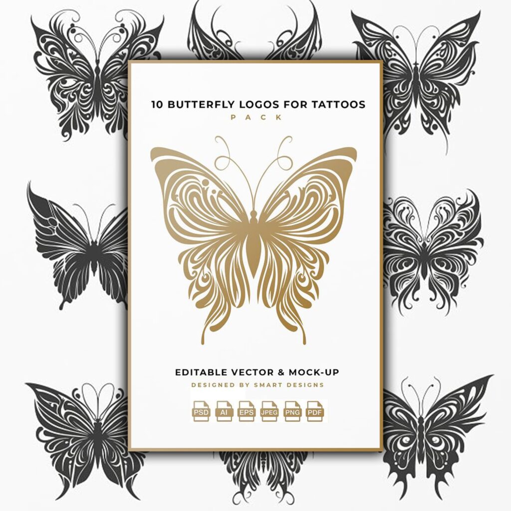 butterfly logo design vector | MasterBundles