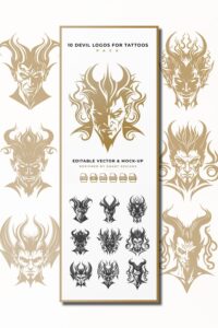 Devil Logos for Tattoos Pack x10 – MasterBundles