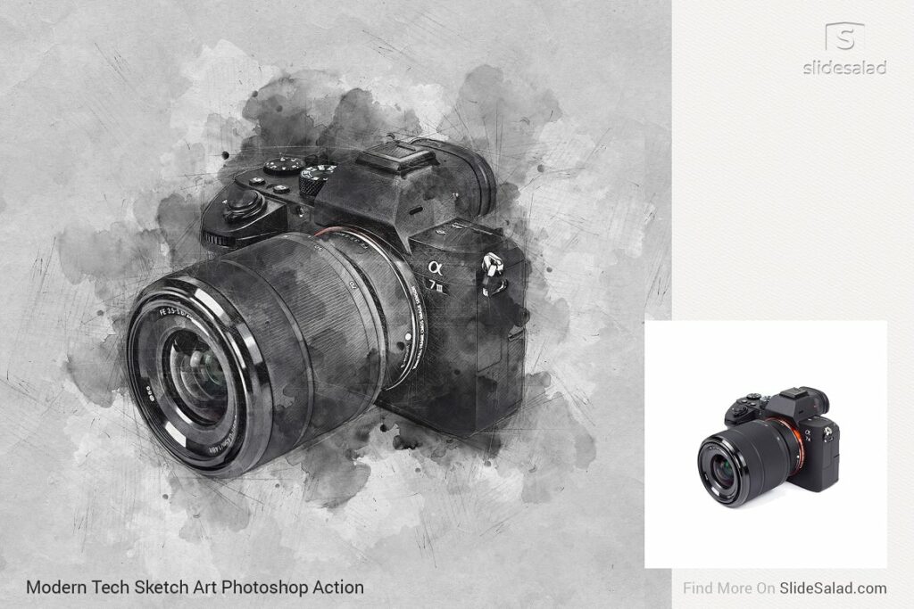 Tech Sketch Art Photoshop Action – MasterBundles