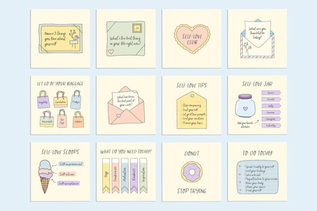 Self Love Social Pack - Canva – MasterBundles