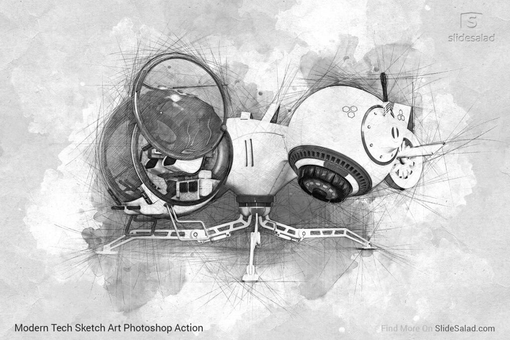 Tech Sketch Art Photoshop Action – MasterBundles