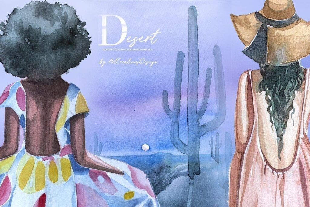 Watercolor Desert Clipart Set – MasterBundles