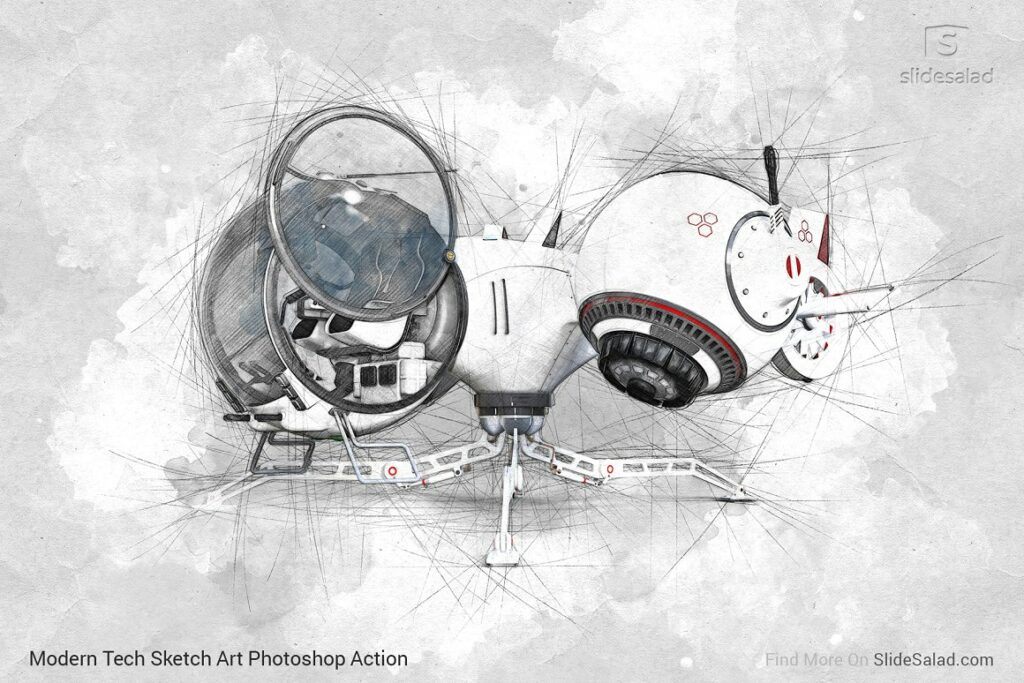 Tech Sketch Art Photoshop Action – MasterBundles