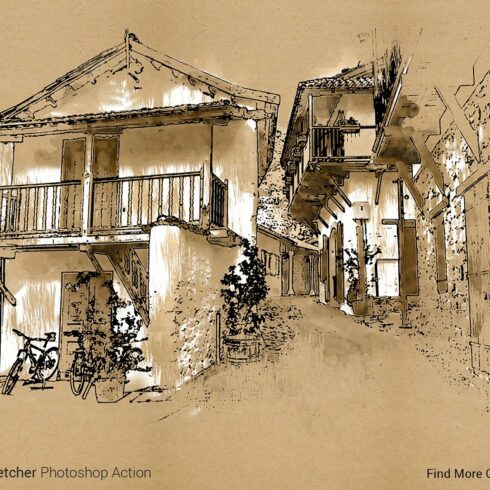 Urban Sketcher Photoshop Action | Master Bundles