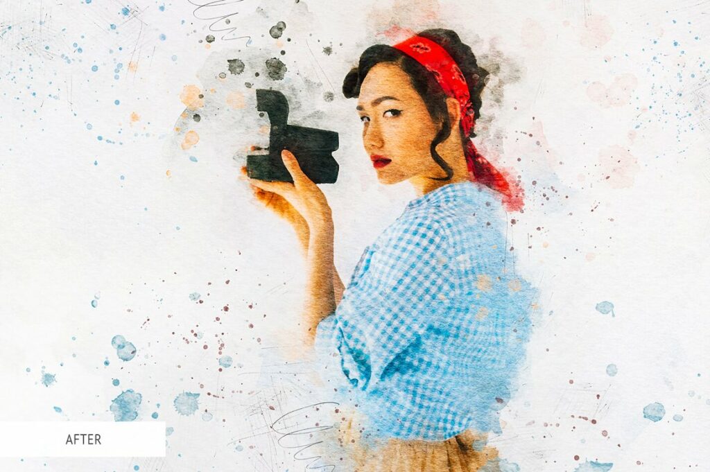 Watercolor Effect Actions for Ps – MasterBundles