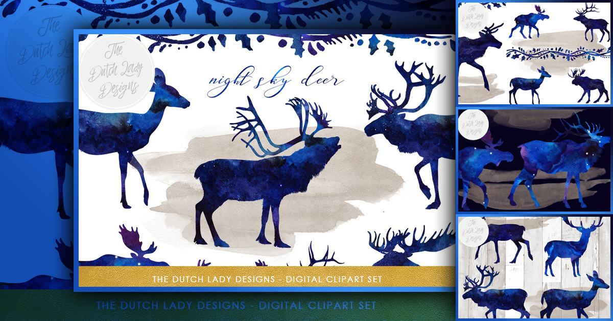 Deer, Reindeer & Moose Clipart Set – MasterBundles