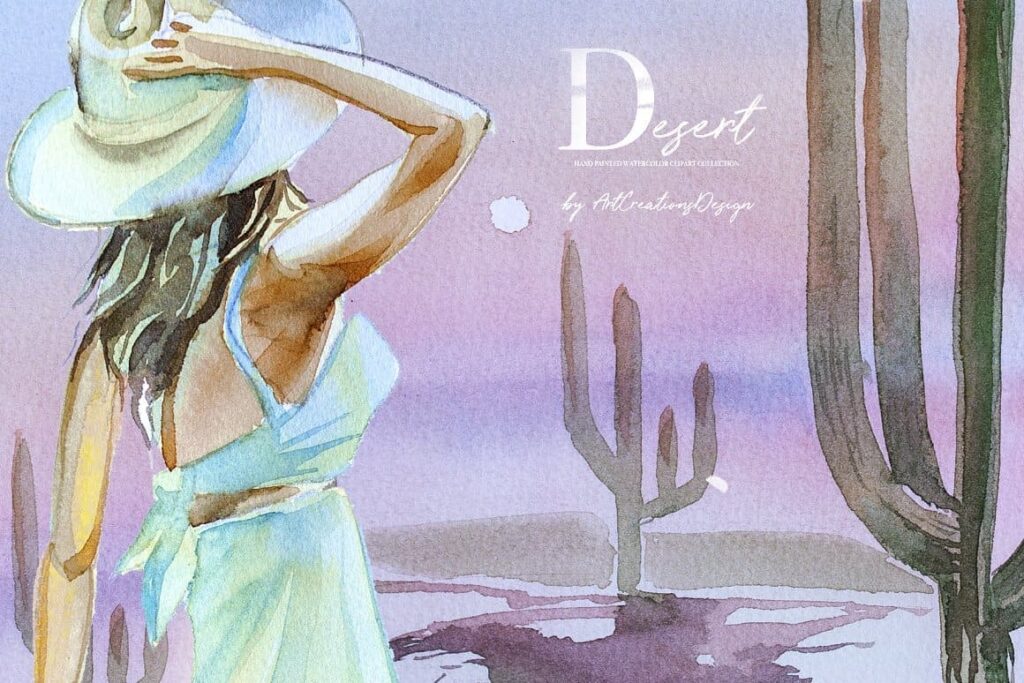 Watercolor Desert Clipart Set – MasterBundles