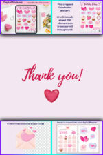 Valentines PNG Digital Stickers Pack And GoodNotes File – MasterBundles
