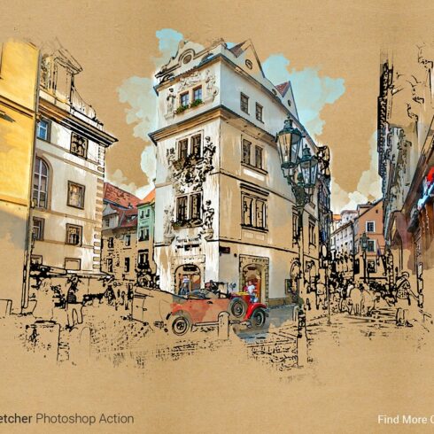 Urban Sketcher Photoshop Action | Master Bundles