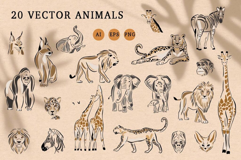 African Abstract Animals. – MasterBundles