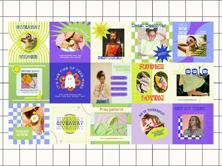 Funky Instagram Post Templates – MasterBundles