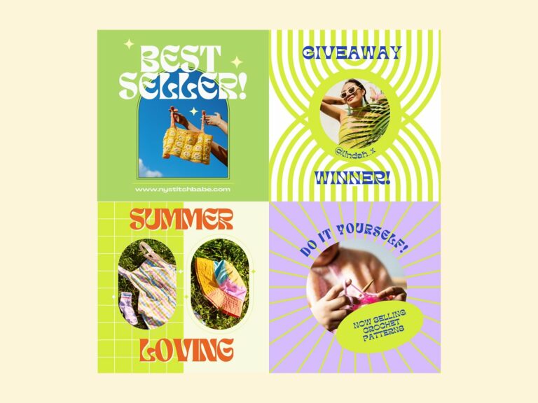 Funky Instagram Post Templates – MasterBundles