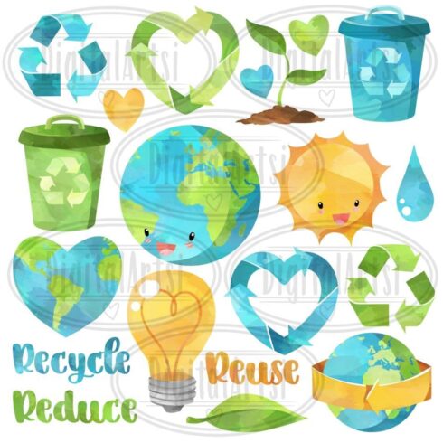 Watercolor Earth Day Clipart – MasterBundles