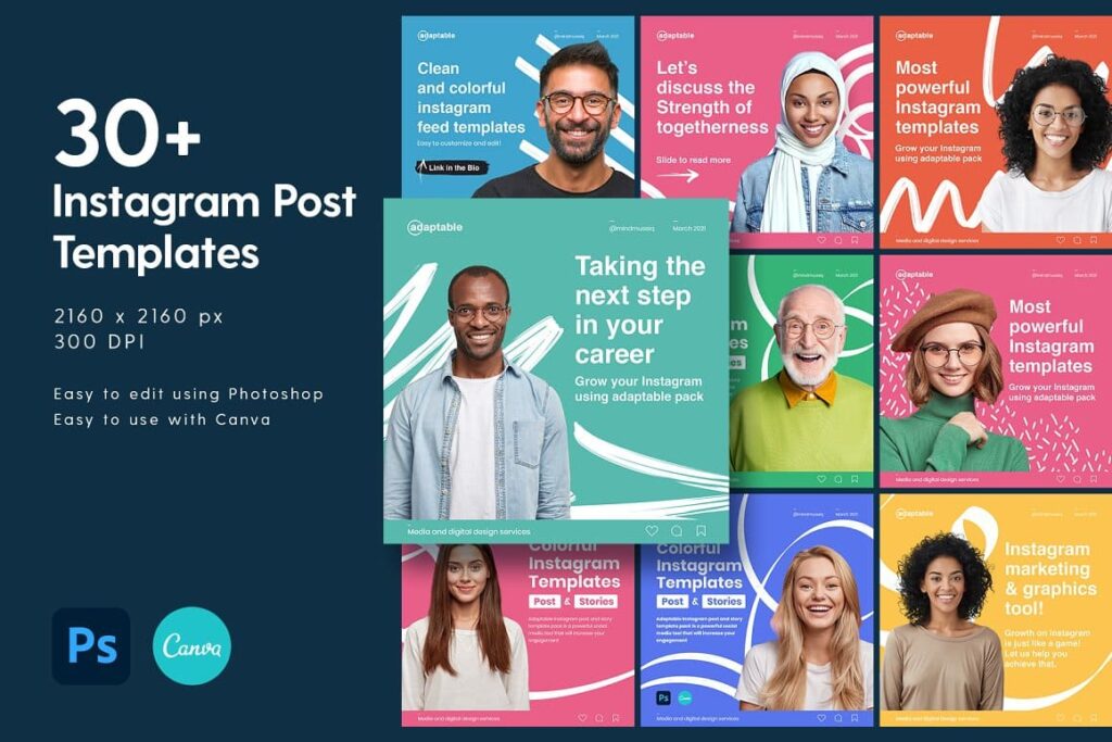 Adaptable- Social Media Pack – MasterBundles