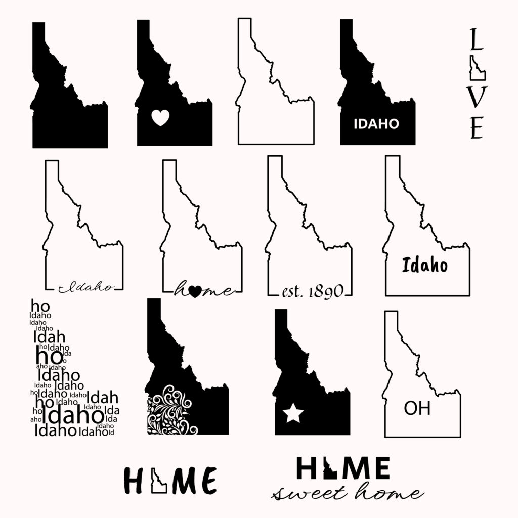 Idaho SVG Bundle, Silhouette Idaho State Clipart – MasterBundles