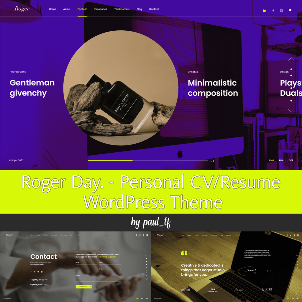 Roger Day. - Personal CV/Resume WordPress Theme – MasterBundles