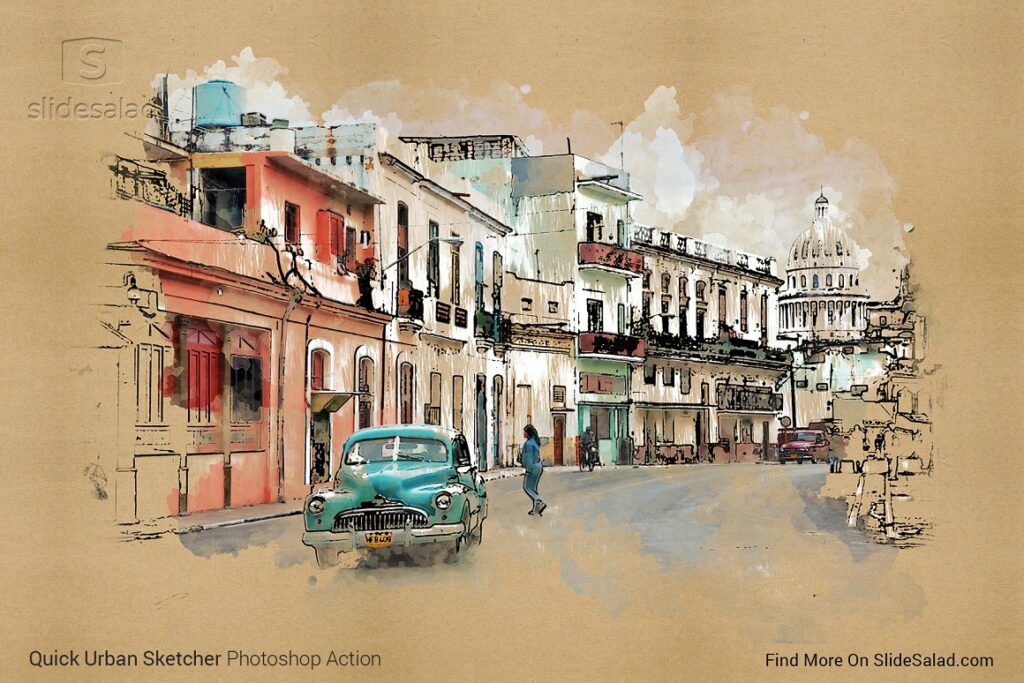 Urban Sketcher Photoshop Action – MasterBundles