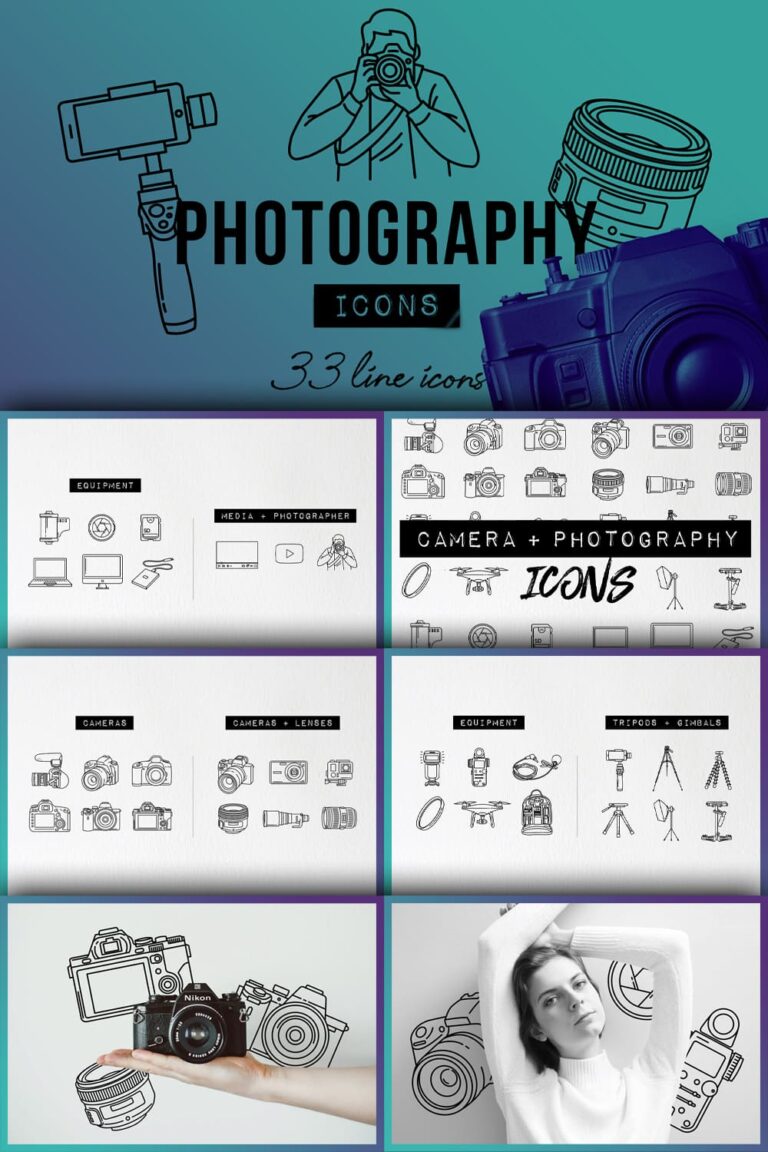 Camera & Photography Icons Pack – MasterBundles