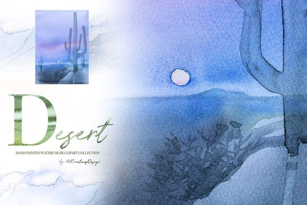 Watercolor Desert Clipart Set – MasterBundles