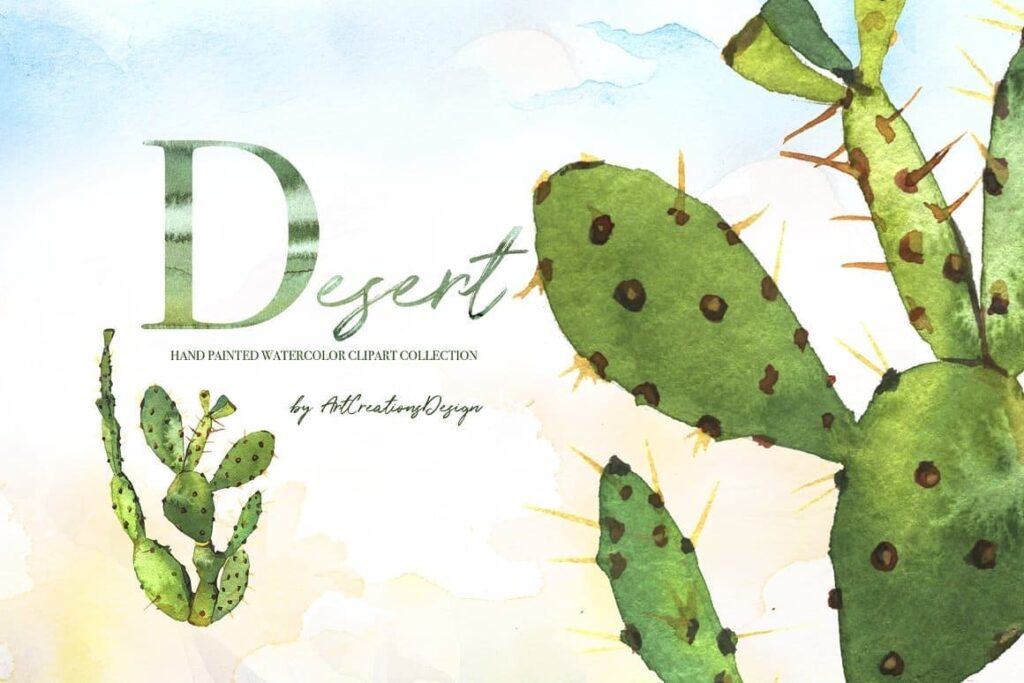 Watercolor Desert Clipart Set – MasterBundles