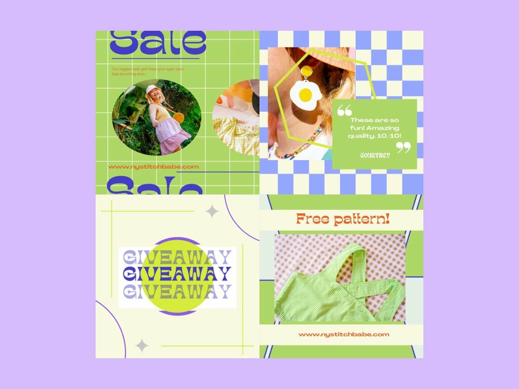 Funky Instagram Post Templates – MasterBundles