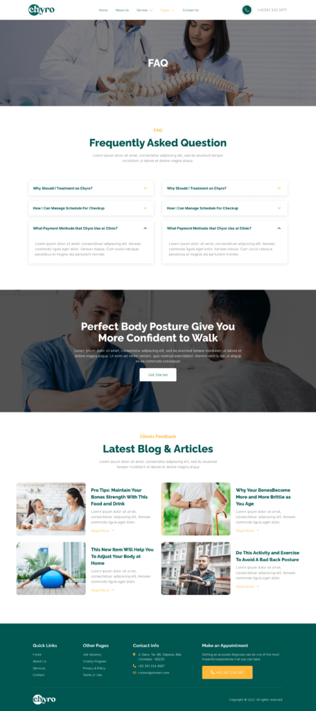 Chyro – Chiropractic & Physiotherapy Elementor Template Kit – MasterBundles