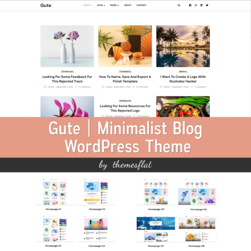 Gute | Minimalist Blog WordPress Theme – MasterBundles