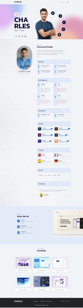 Charles - CV Resume Elementor Template Kit – MasterBundles