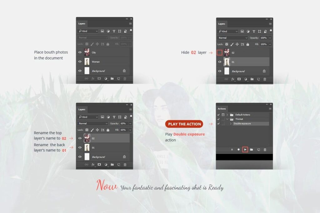 Double Exposure - Photoshop Action – MasterBundles