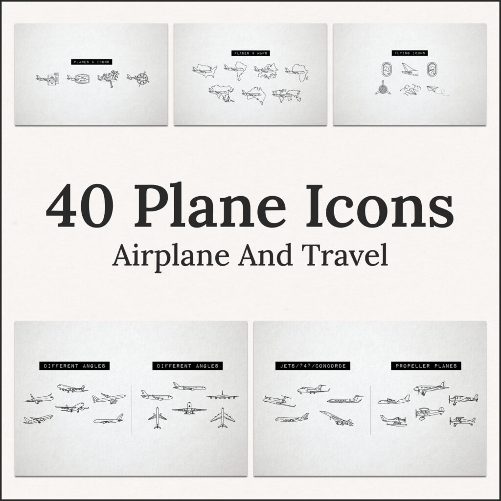 40 Plane Icons - Airplane, Travel – MasterBundles