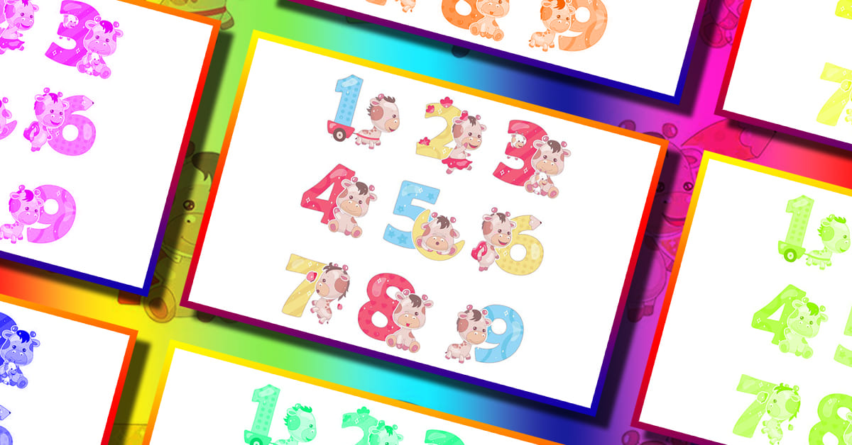 Cute Numbers with Baby Giraffe – MasterBundles