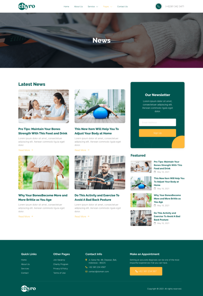 Chyro – Chiropractic & Physiotherapy Elementor Template Kit – MasterBundles