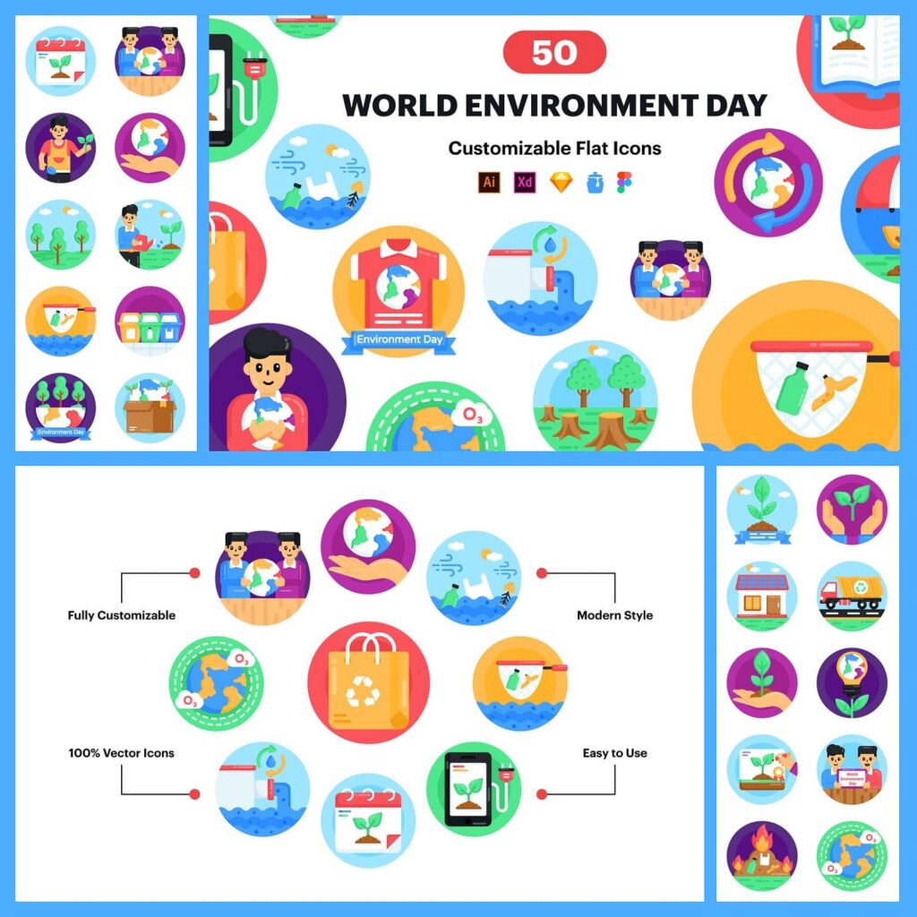 50 World Environment Day Vector Icon – MasterBundles