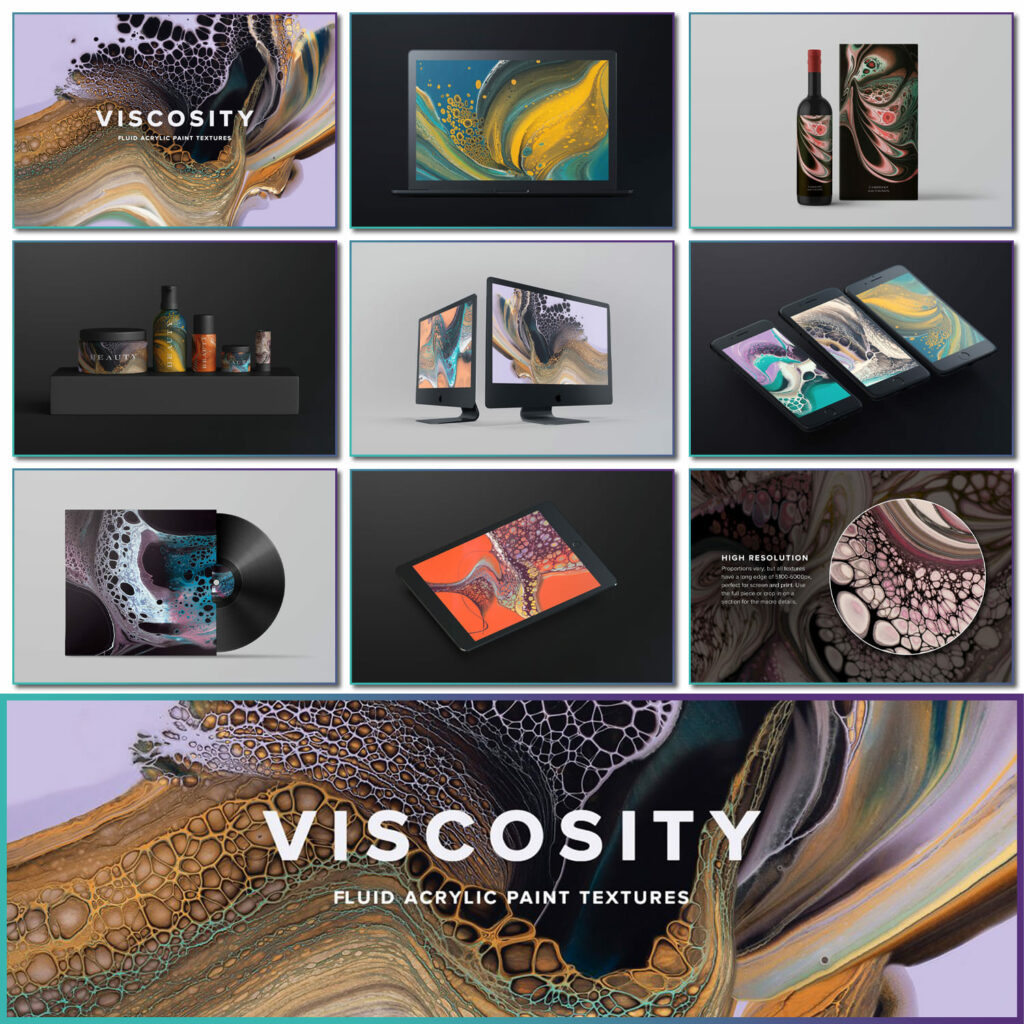 Viscosity: Fluid Acrylic Textures – MasterBundles