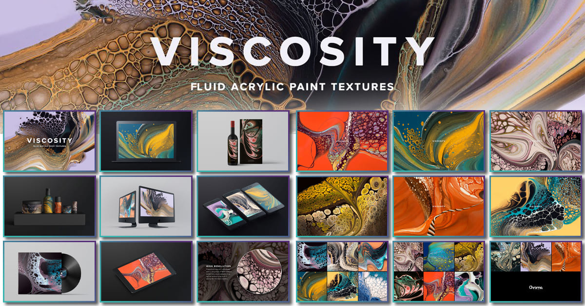 Viscosity: Fluid Acrylic Textures – MasterBundles
