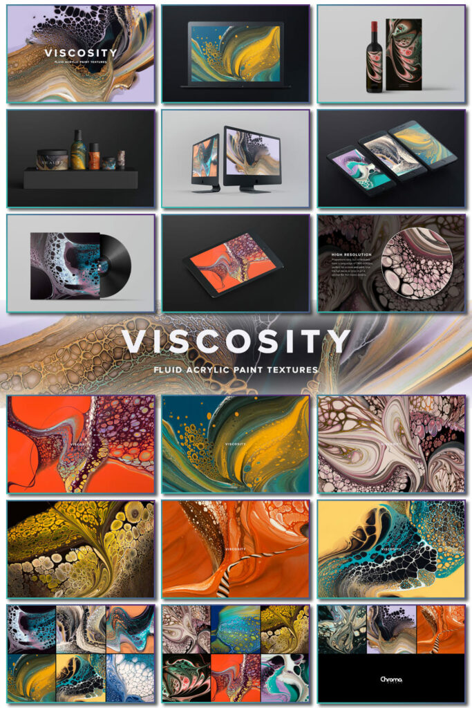 Viscosity: Fluid Acrylic Textures – MasterBundles